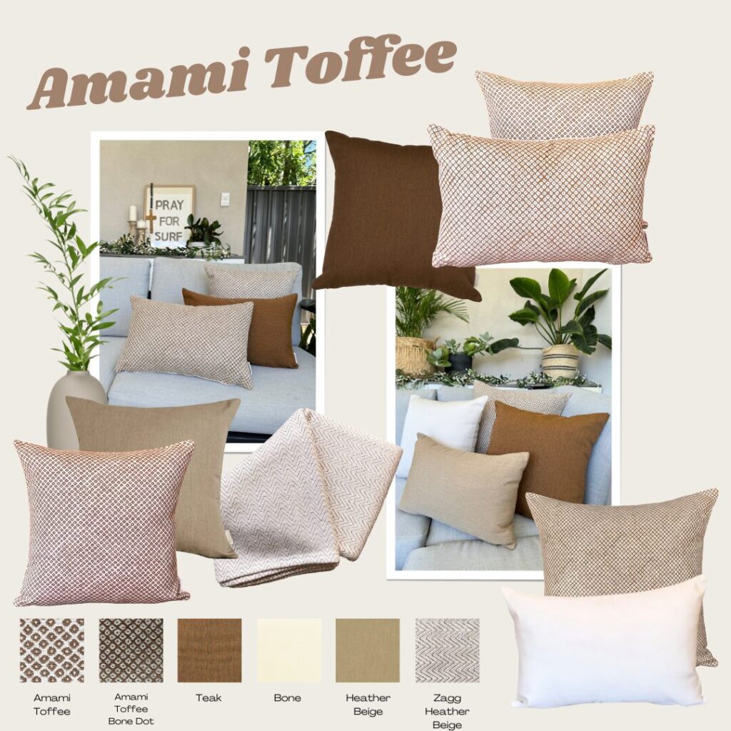 Outdoor Cushion Sunbrella Amami-Toffee Bone-Dot